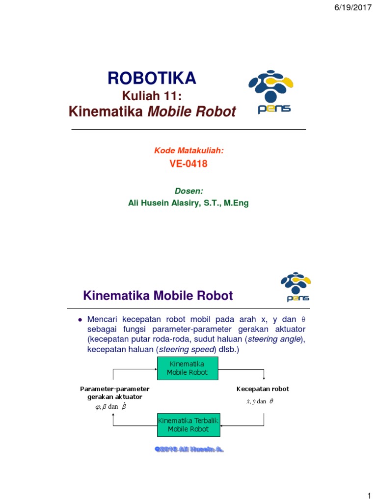 R010 - Kinematika Mobile Robot | PDF