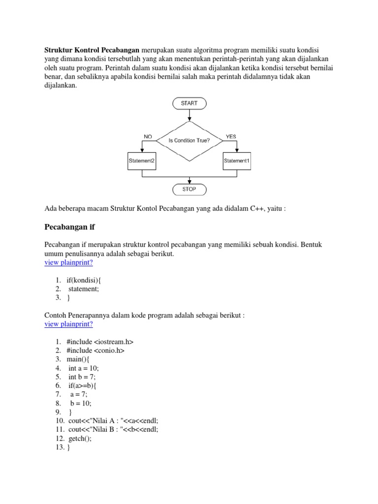 Struktur Kontrol Percabangan | PDF