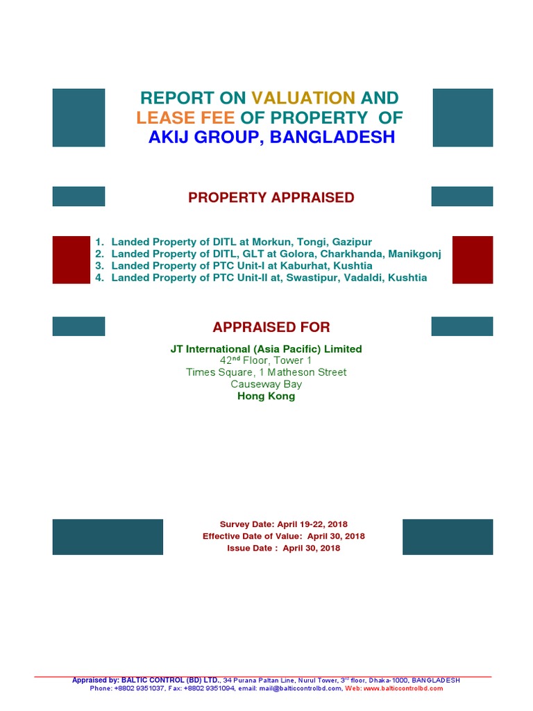 Draft Report JTL Akij | PDF | Real Estate Appraisal | Market Value