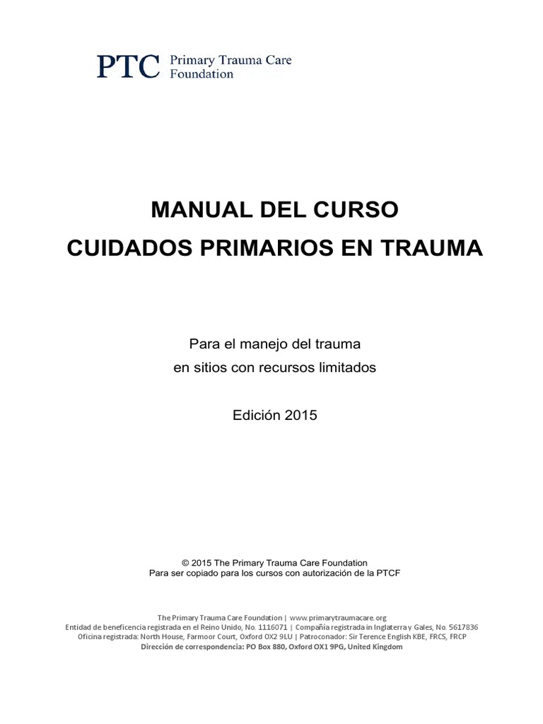 Manual PTC | PDF | Injury | Shock (Circulatory)