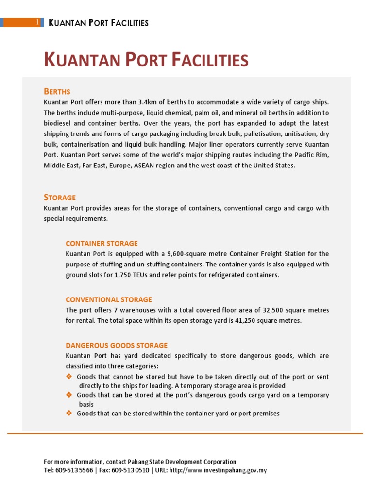 Kuantan Port Facilities | PDF | Containerization | Port