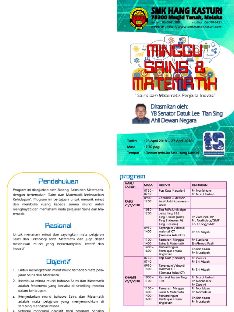BROSUR - Minggu Matematik Dan Sains | PDF