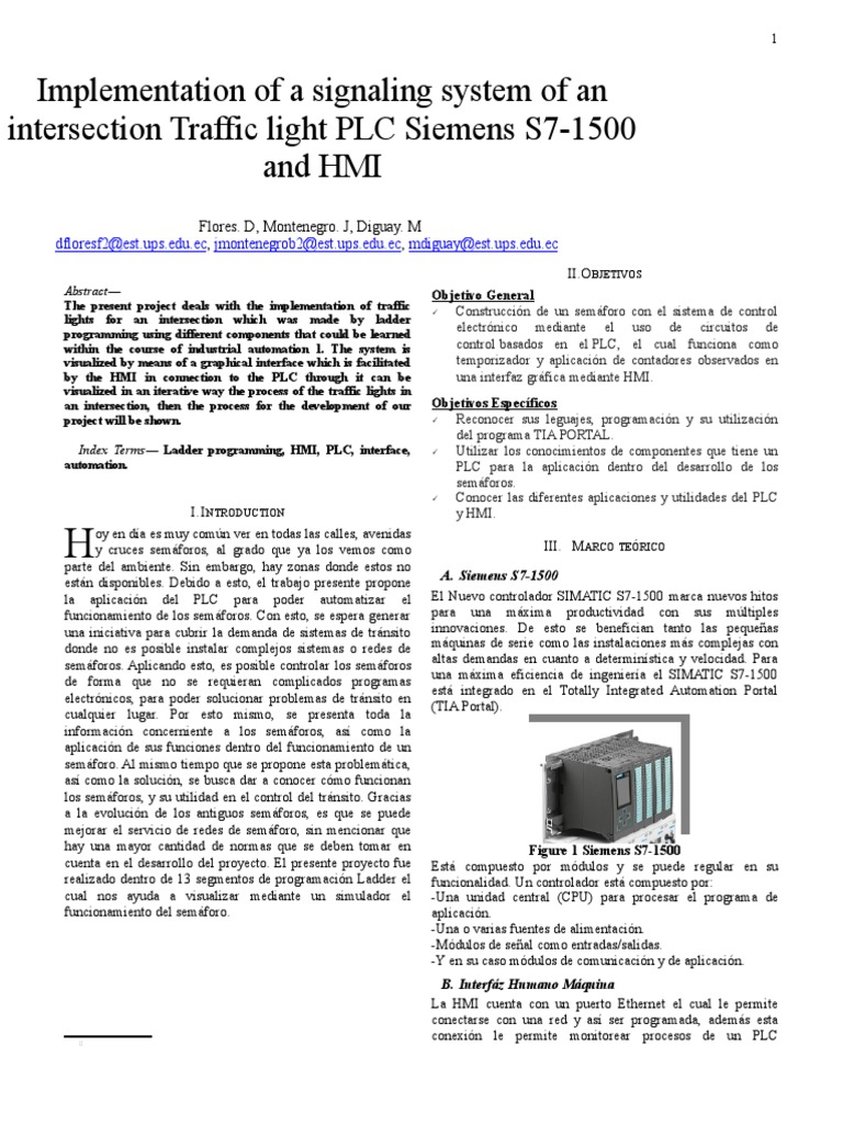 Proyecto Semaforo Aumatizacion Industrial 1 | PDF | Controlador lógico ...