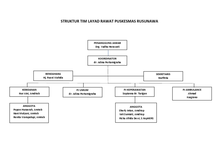Struktur Tim Layad Rawat Puskesmas Rusunawa | PDF