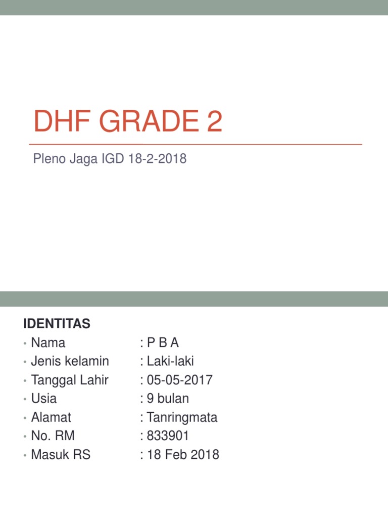 DHF Grade 1 | PDF | Medical Specialties | Rtt