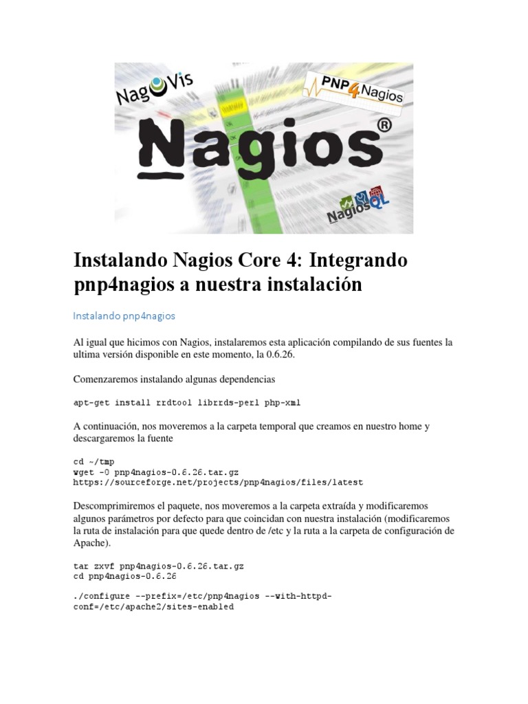 Instalando PNP4Nagios en Nagios Core 4 | PDF | Servidor HTTP Apache | Software del sistema