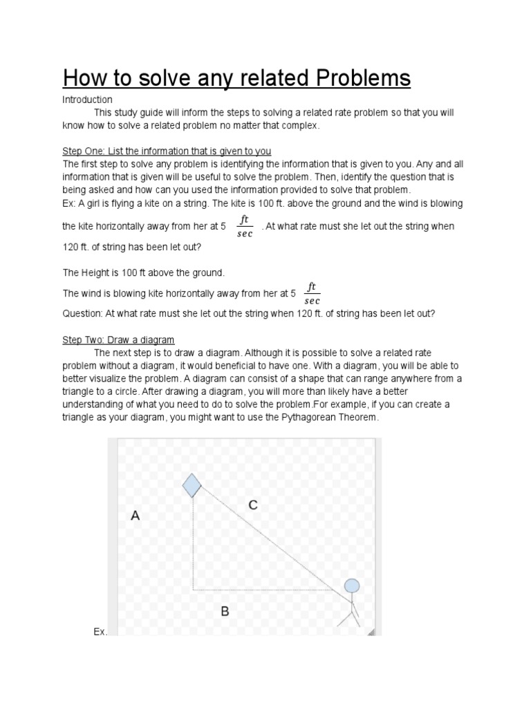 Solving Related Rate Problems Guide | PDF | Variable (Mathematics ...