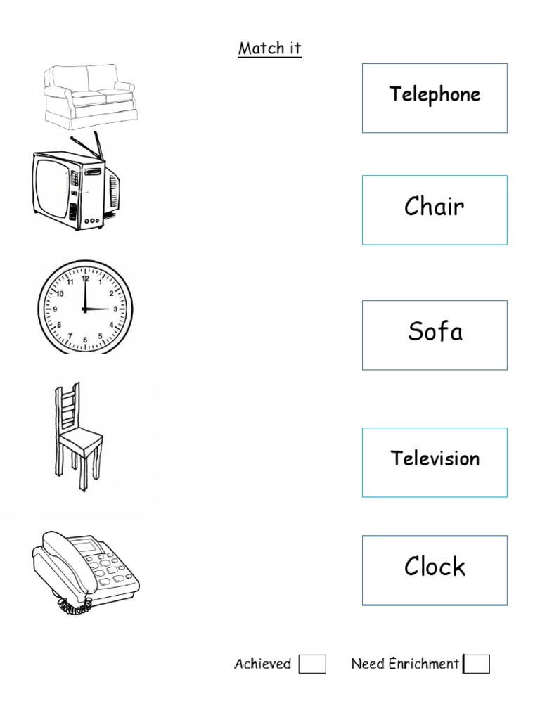 Matching Furniture Items: A Fill-in-the-Blank and Word Rearrangement ...
