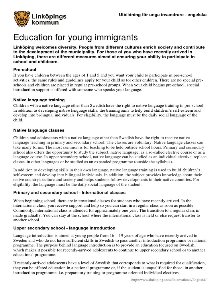 Education For Inmigrants | PDF | Schools | Multilingualism