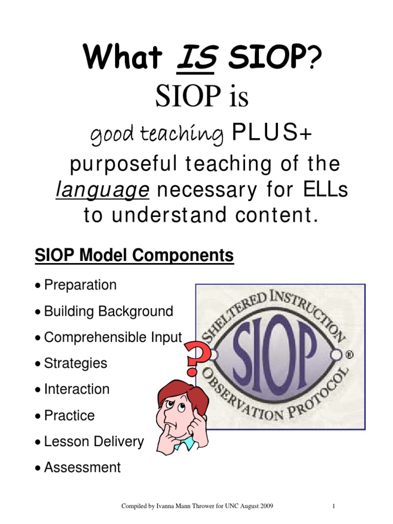 4 Overview of SIOP Model Thrower | PDF | Reading Comprehension | Semiotics