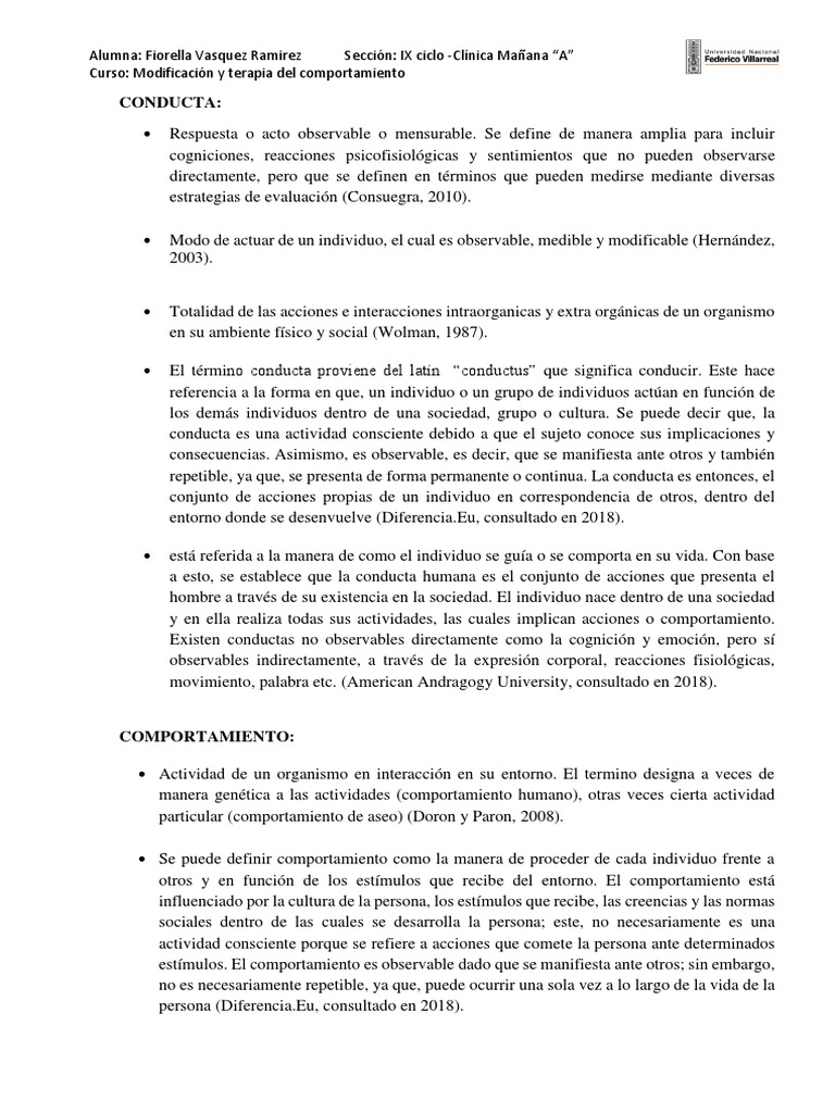 Definicion Conducta Comportamiento | PDF | Comportamiento | Sociedad