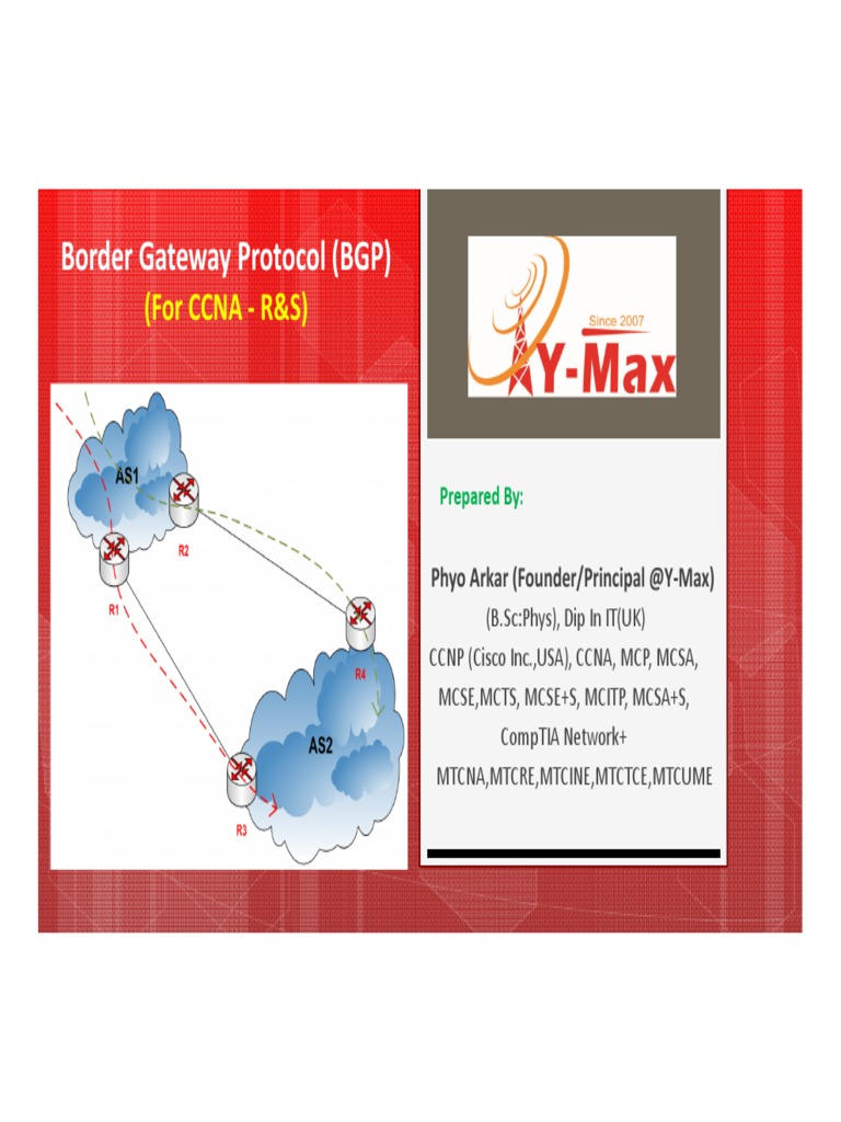 Border Gateway Protocol (BGP) : (For CCNA R&S) | PDF | Communications ...