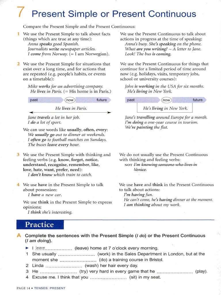 Homework 2 Present Simple Vs Present Continuous | PDF