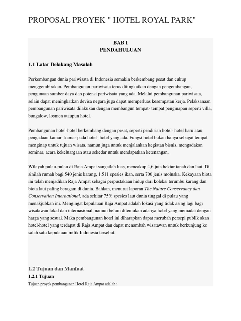 Proposal Konsultan Hotel | PDF