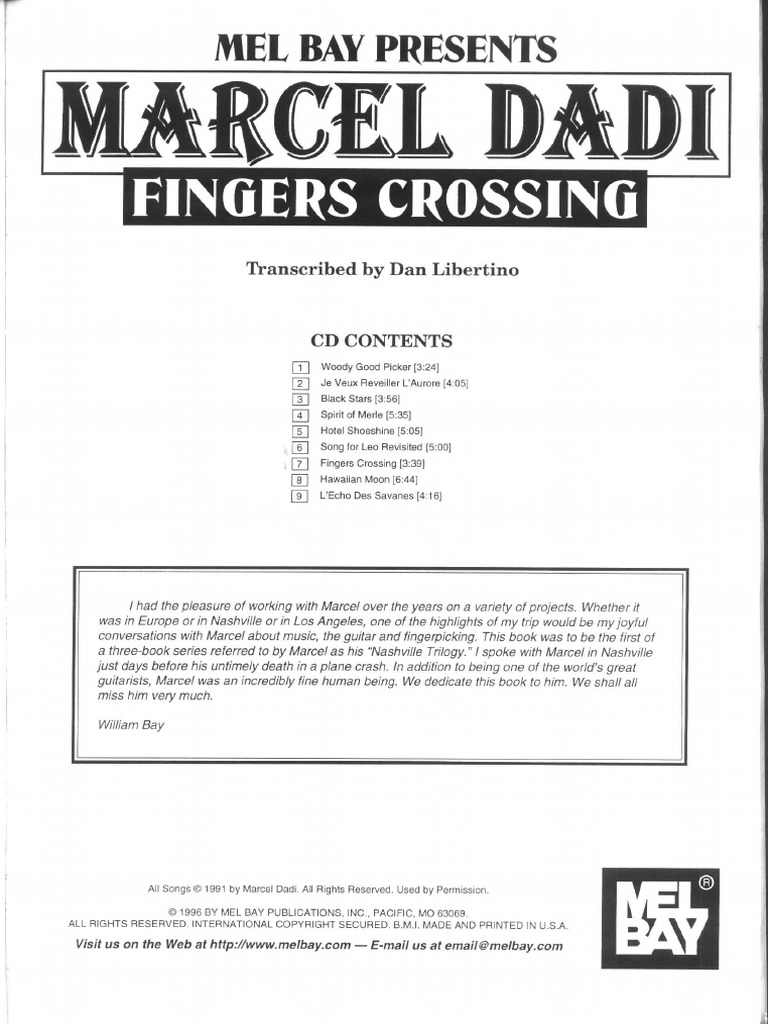 Marcel Dadi Fingers Crossing | PDF
