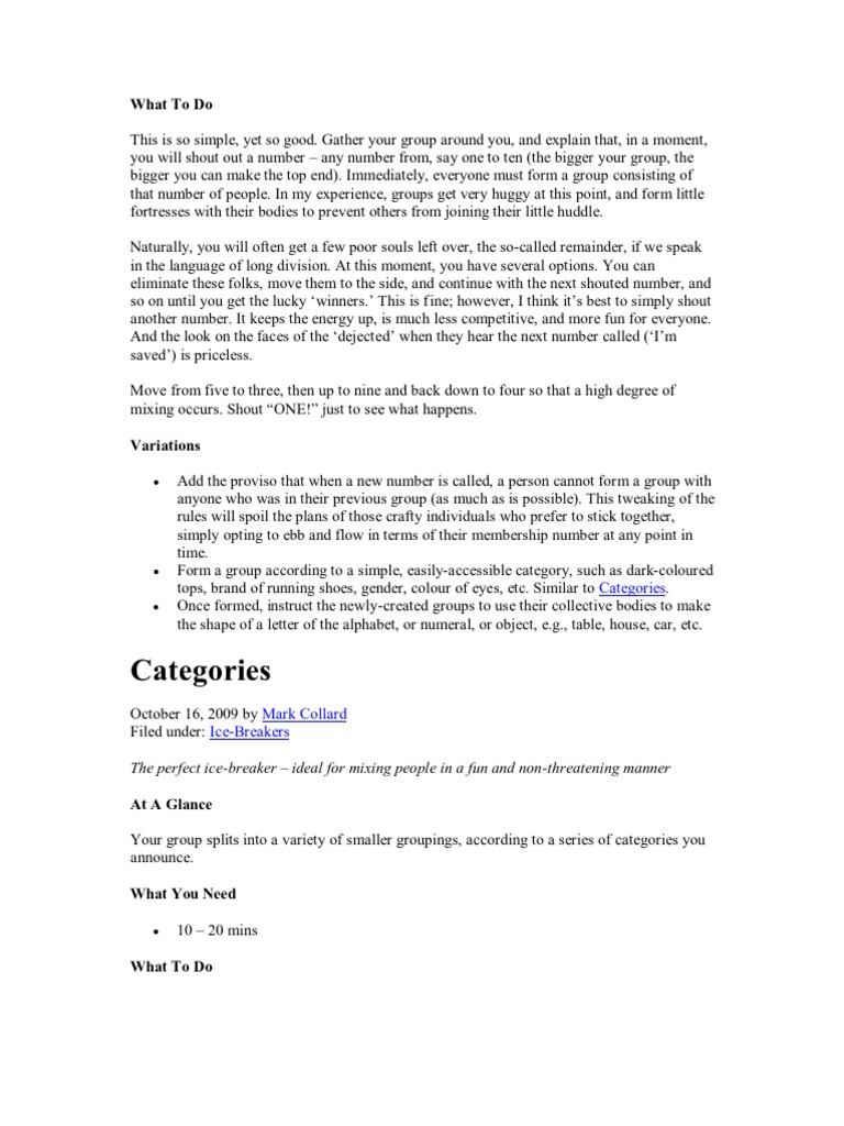 Awesome Ice Breakers | PDF