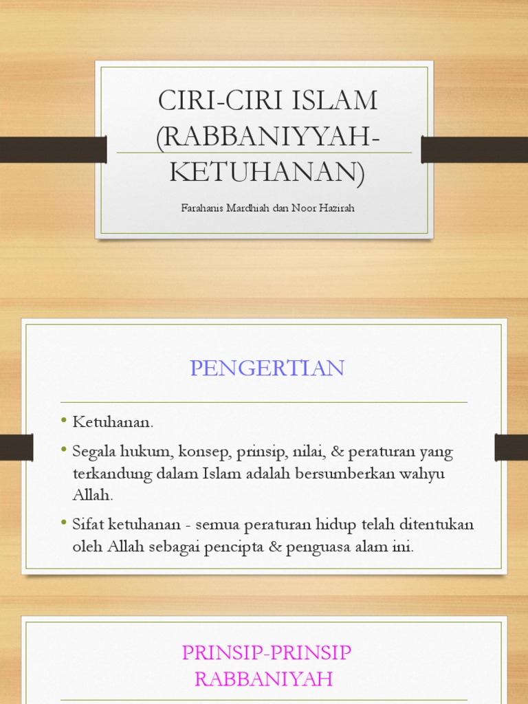 Ciri-Ciri Islam Rabbaniyah | PDF