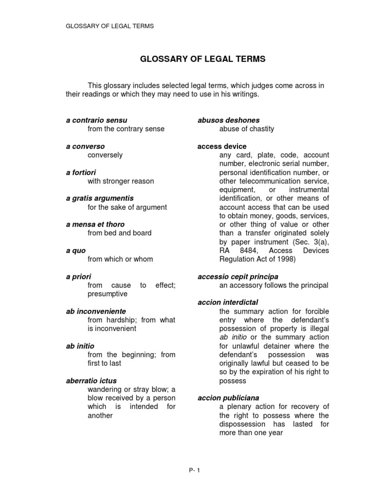 Glossary of Legal Terms: A Contrario Sensu Abusos Deshones | PDF | Dna ...