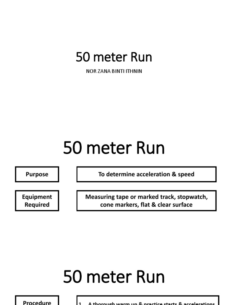 50 Meter Run: Nor Zana Binti Ithnin | PDF