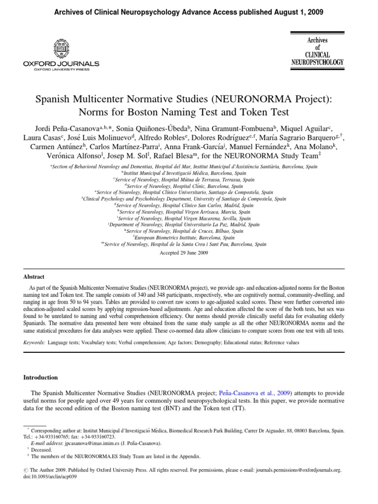 Boston-Token Neuronorma Mayores de 50 | PDF