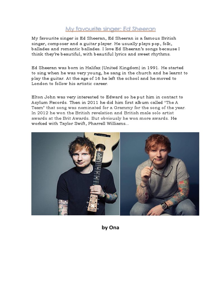 Our Favourite Singers | PDF | Justin Bieber | Music Industry