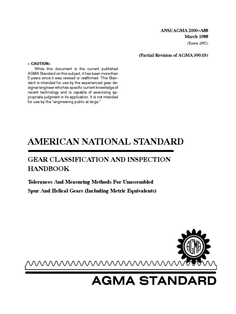 AGMA 2000-A88.pdf | Gear | Mechanical Engineering