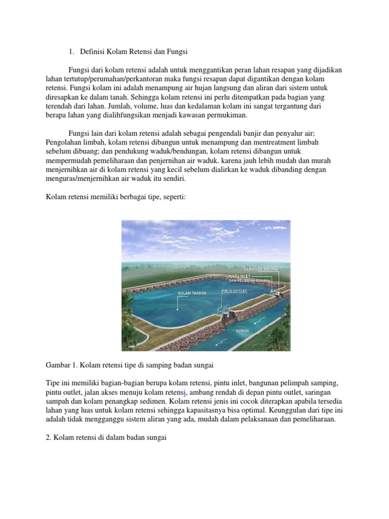 Definisi Kolam Retensi Dan Fungsi | PDF