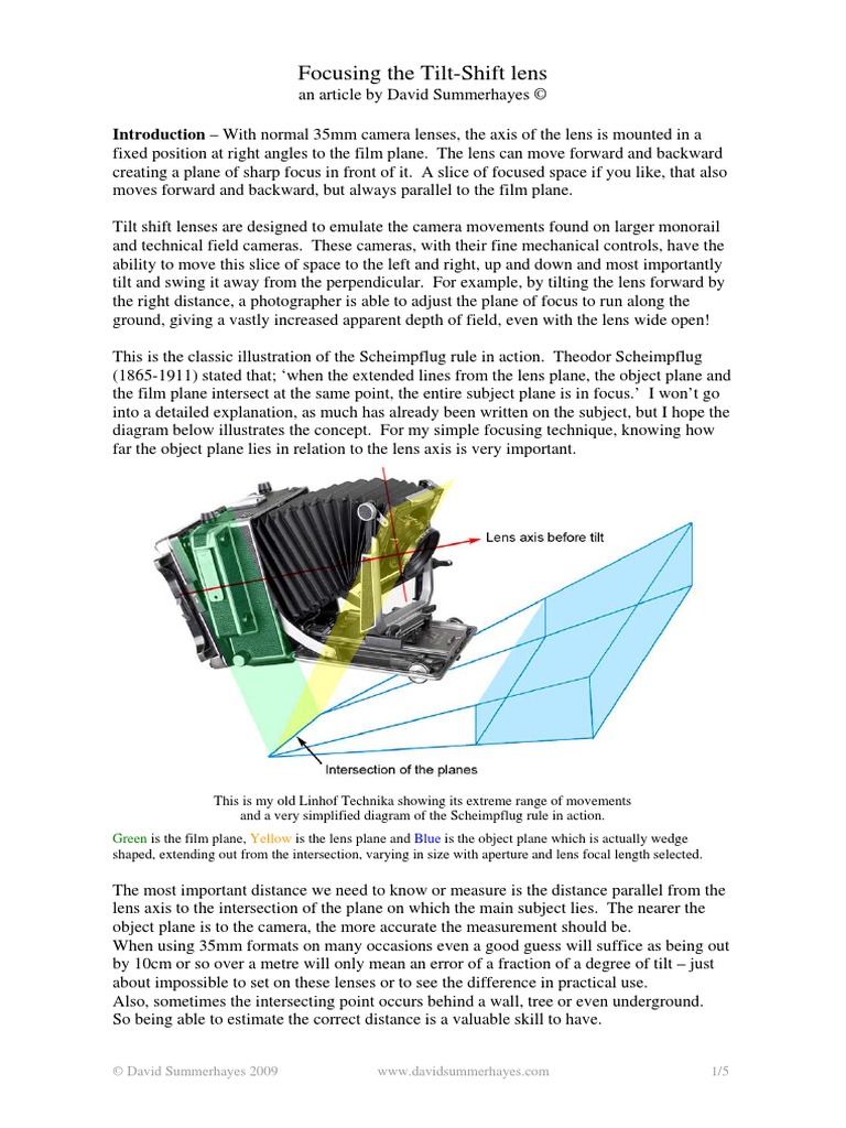 Focusing The Tilt-Shift Lens | PDF | Lens (Optics) | Camera