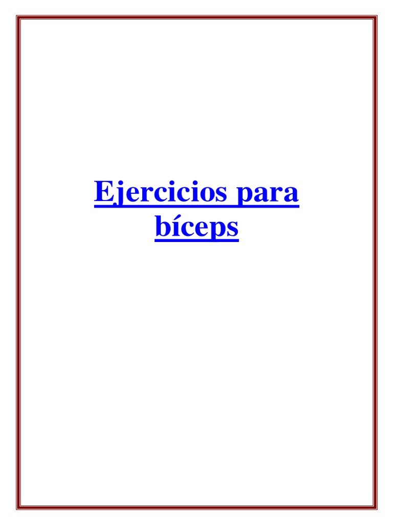 Ejercicios para Bíceps | PDF | Codo | Contracción muscular