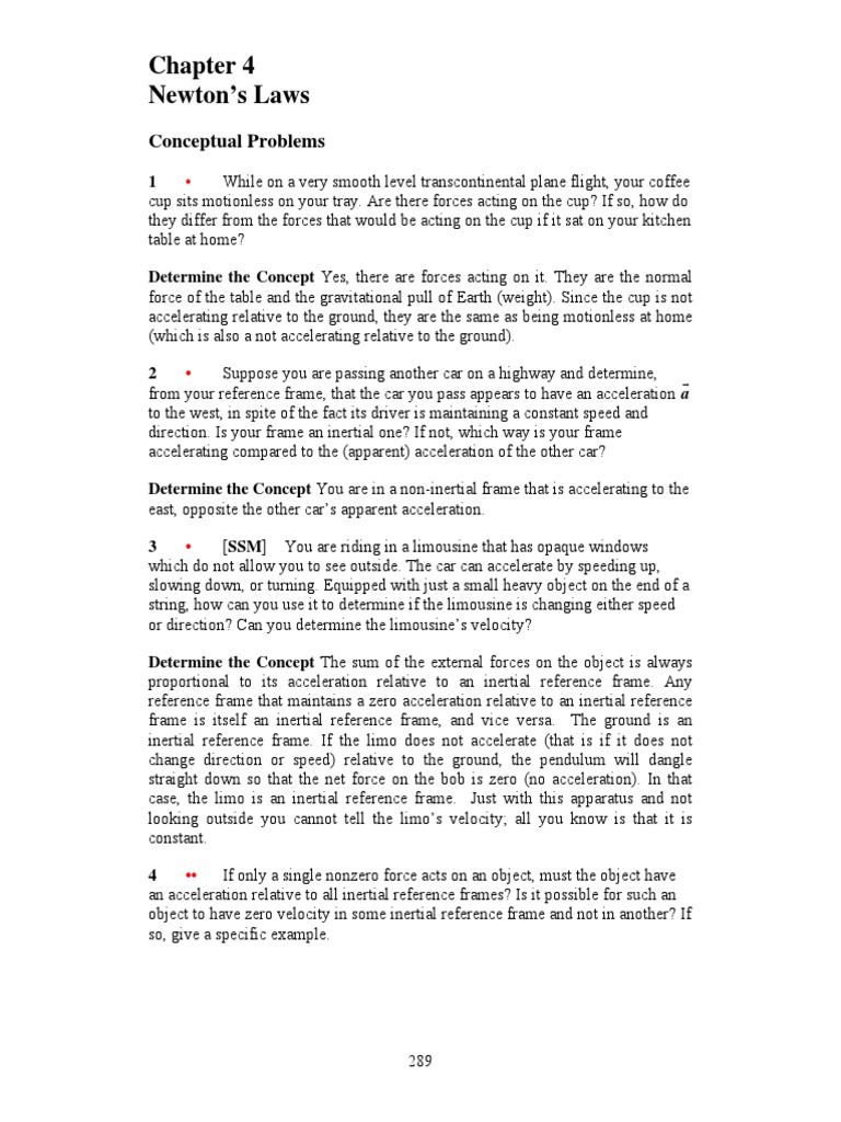 Ch04 Homework Solutions | PDF | Force | Mass