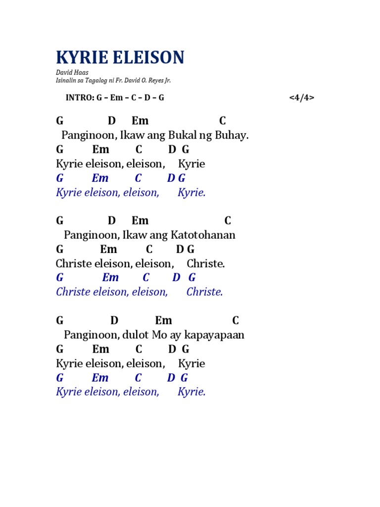 Kyrie Eleison Tagalog | PDF