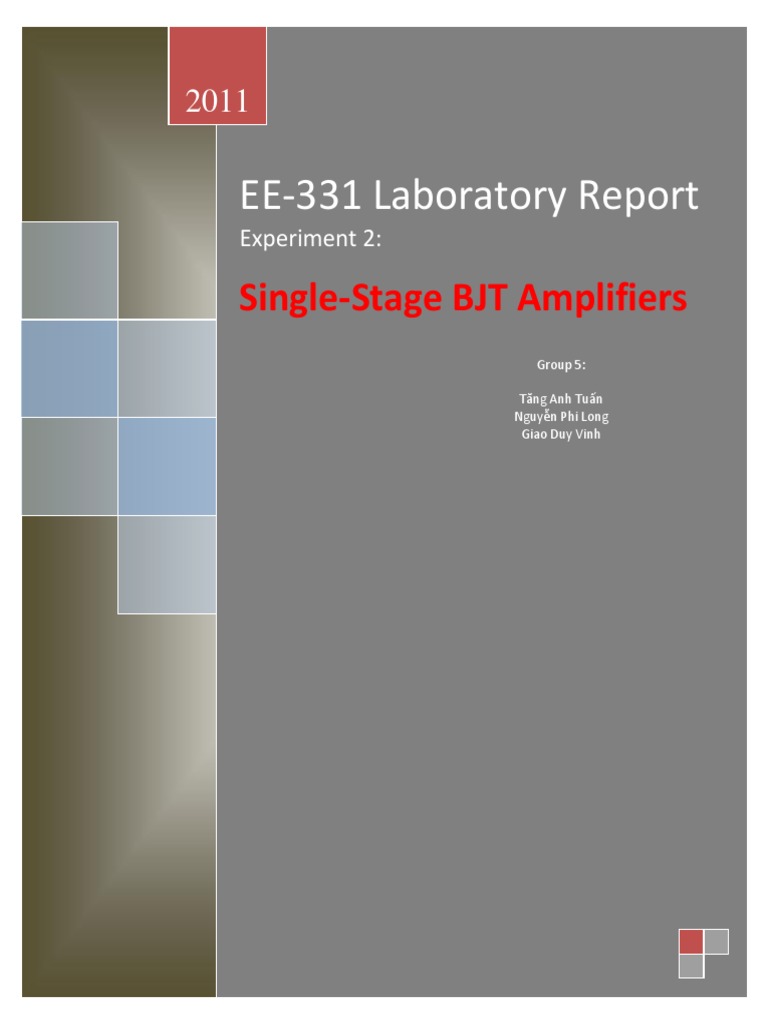 EE332 - Lab2 - Group 5 - Tang Anh Tuan | PDF | Amplifier | Bipolar ...