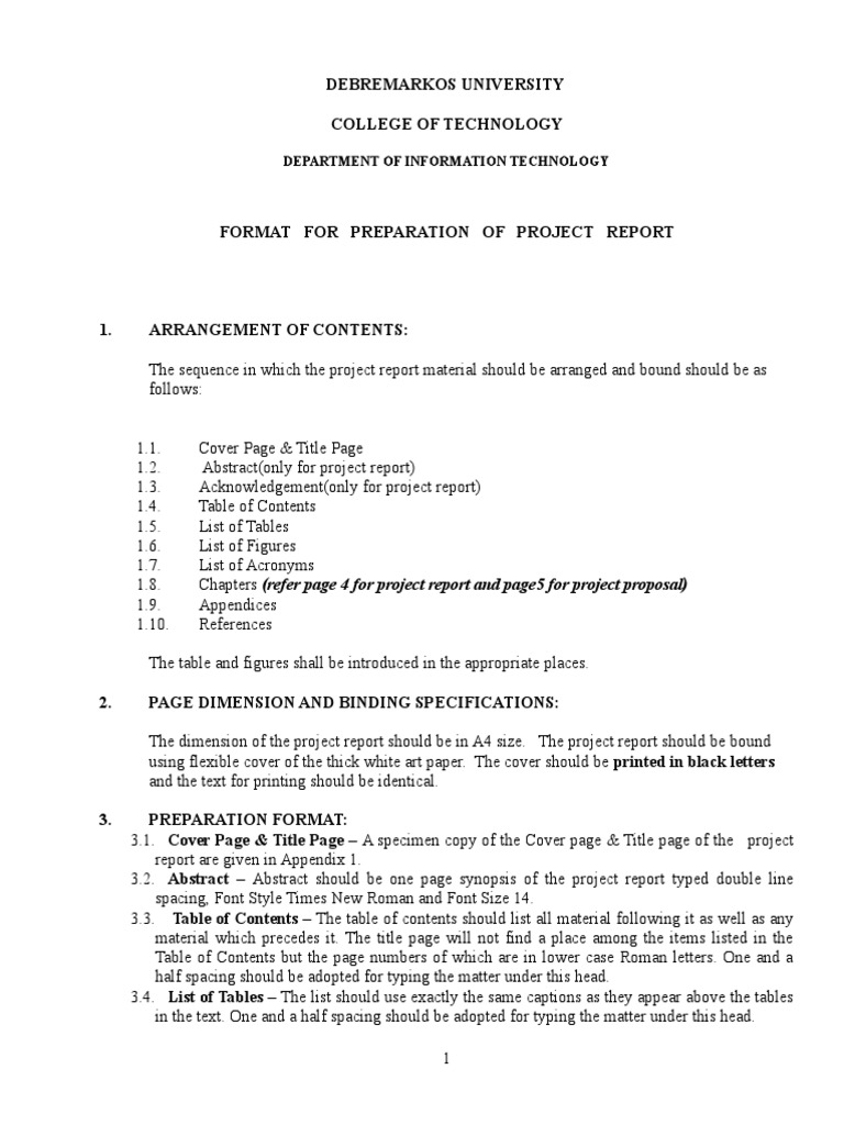 Project Report Presentation Format | PDF | Feasibility Study ...