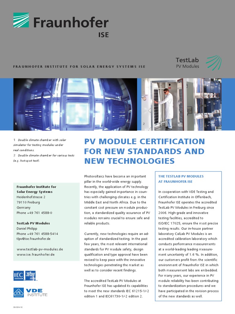 PV Module Certification For New Standards and New Technologies | PDF ...