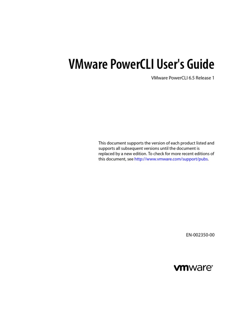 vSphere PowerCLI 用户指南-vmware-powercli-65r1-user-guide PDF | PDF