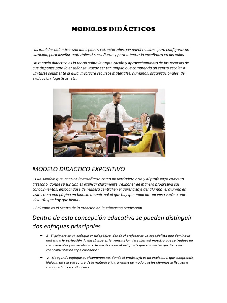 Modelo Didacticos | PDF | Professores | Aprendizado