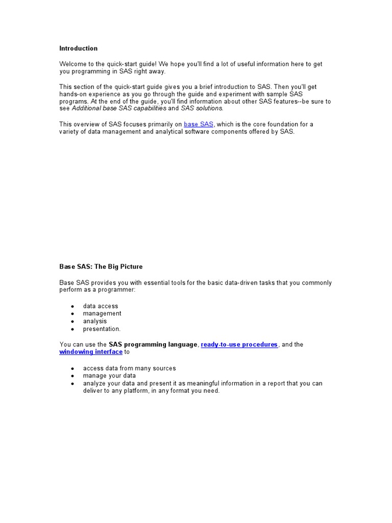 Base Sas Notes | PDF | Sas (Software) | Databases