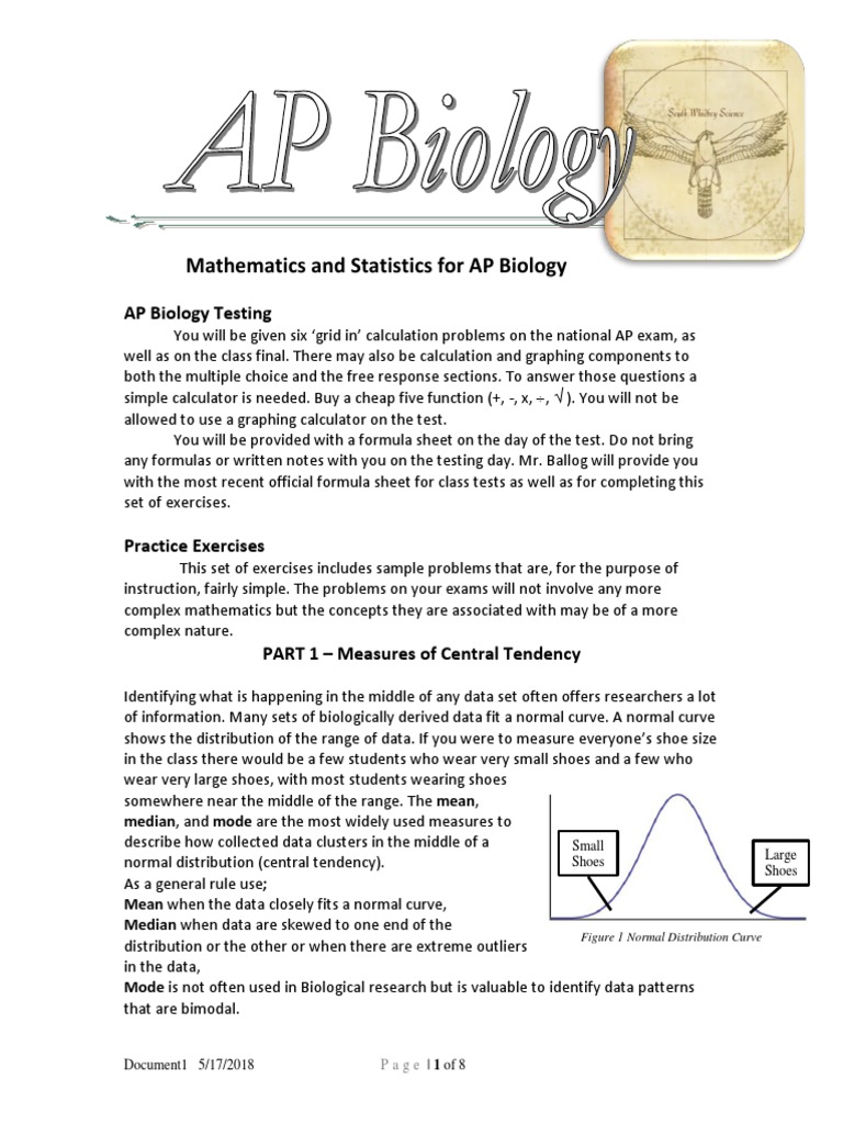 AP Bio Math and Statistics | PDF | Standard Error | Errors And Residuals