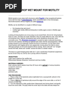 Microbiology Wet Mount Guide | PDF | Microscope | Bacteria