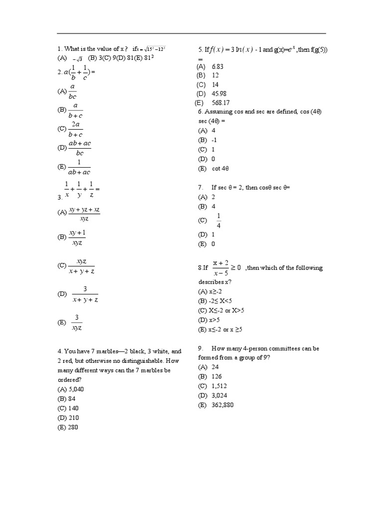 SAT 2 Math2010-1 | PDF | Space | Geometry