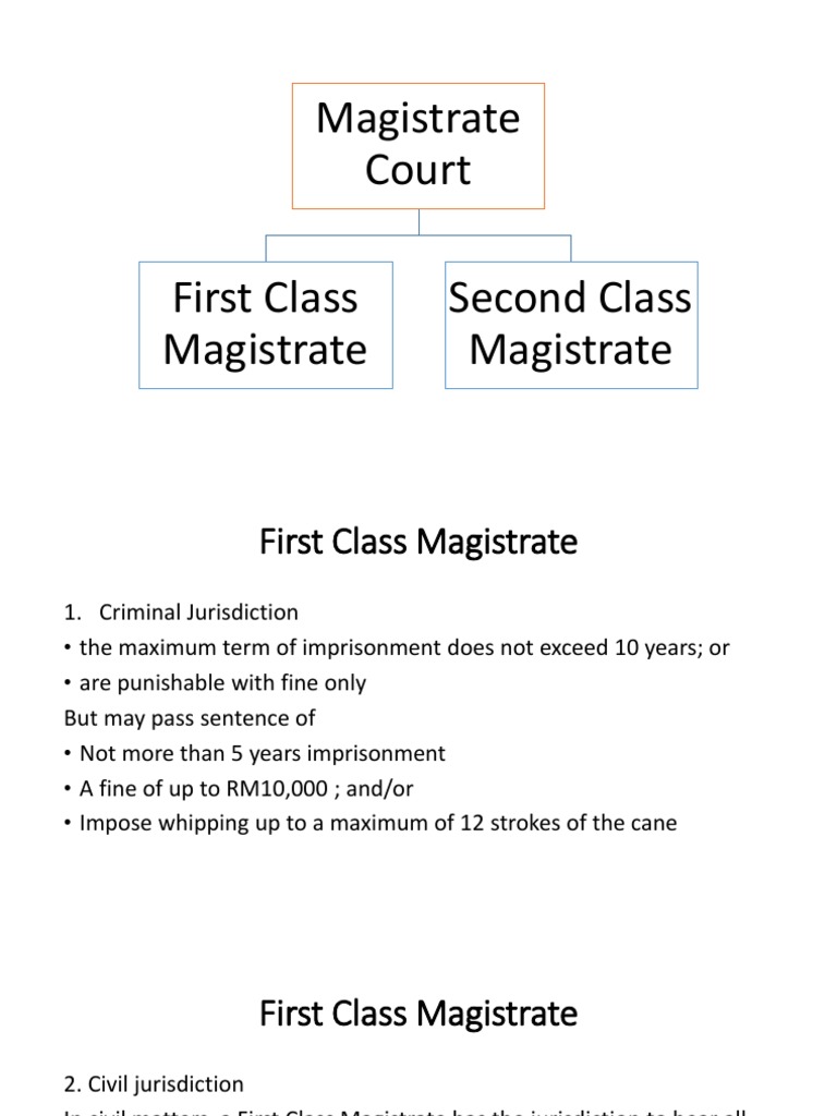 First Class and Second Class Magistrate | PDF