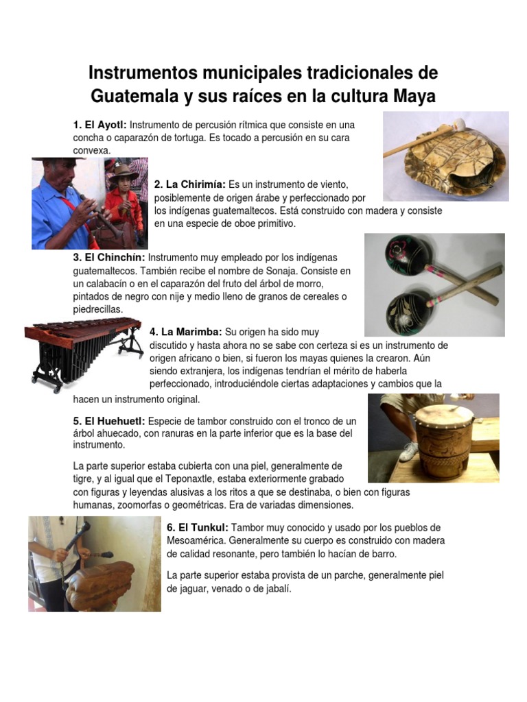 Instrumentos Municipales Tradicionales de Guatemala y Sus Raíces en La ...