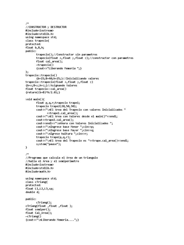 Constructor Y Destructor Pdf Software Programación Orientada A Objetos