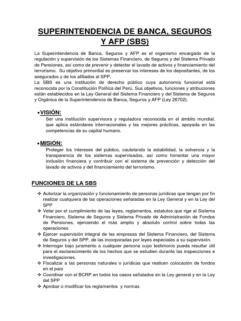 Sbs y Afp | PDF | Pensión | Fondo de pensiones