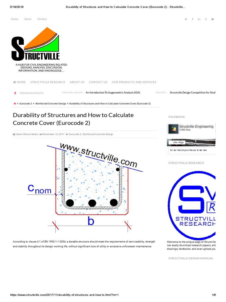 Durability of Structures and How To Calculate Concrete Cover (Eurocode ...