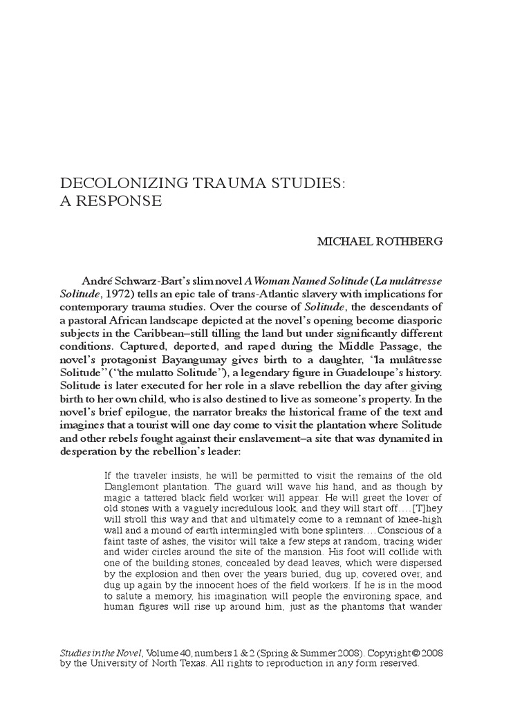 Decolonizing Trauma Studies A Response PDF | PDF | Postcolonialism ...