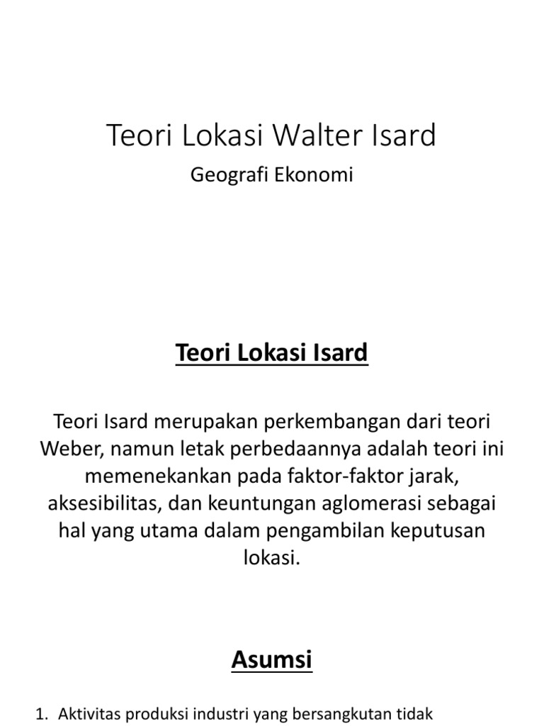 Teori Lokasi Walter Isard | PDF