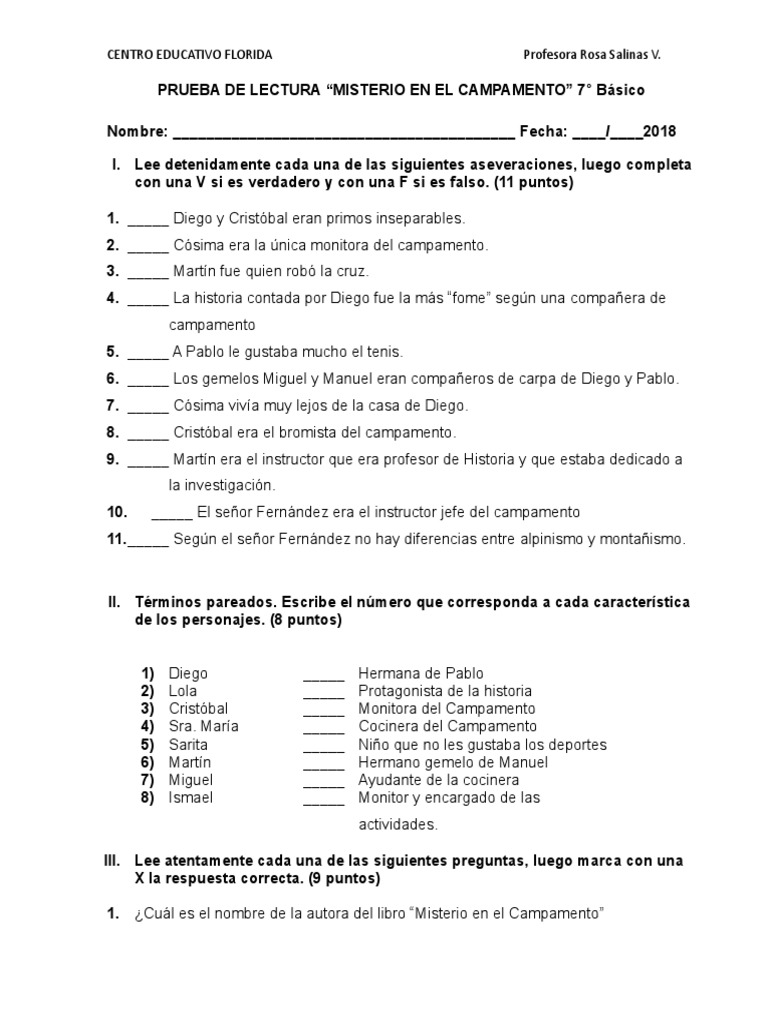 Misterio en El Campamento | PDF Misterio en El Campamento | PDF