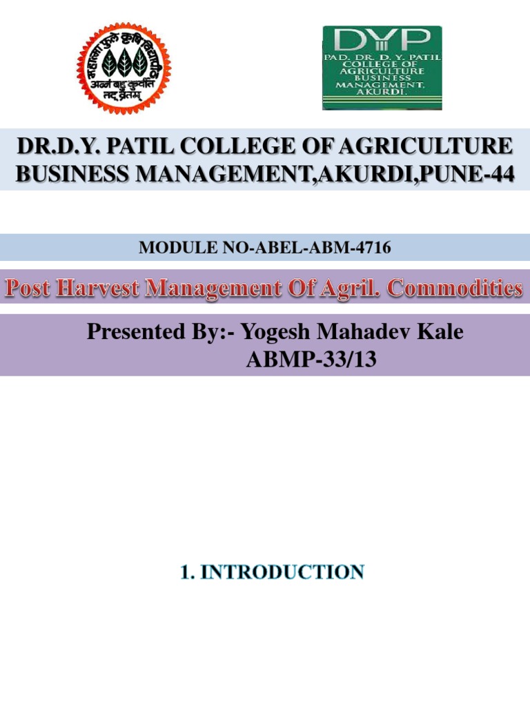 Dr.D.Y. Patil College of Agriculture Business Management, Akurdi, Pune ...