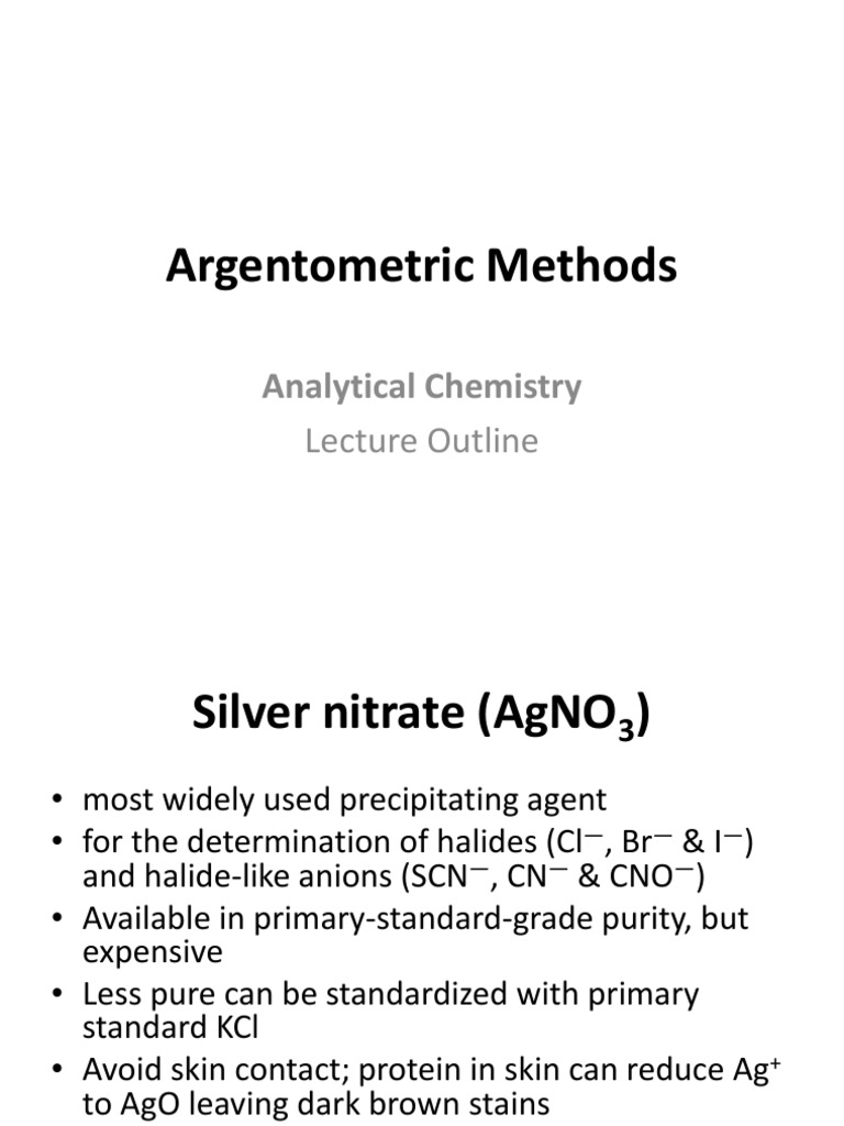 11chem301 Argentometric Methods | PDF | Titration | Chemistry